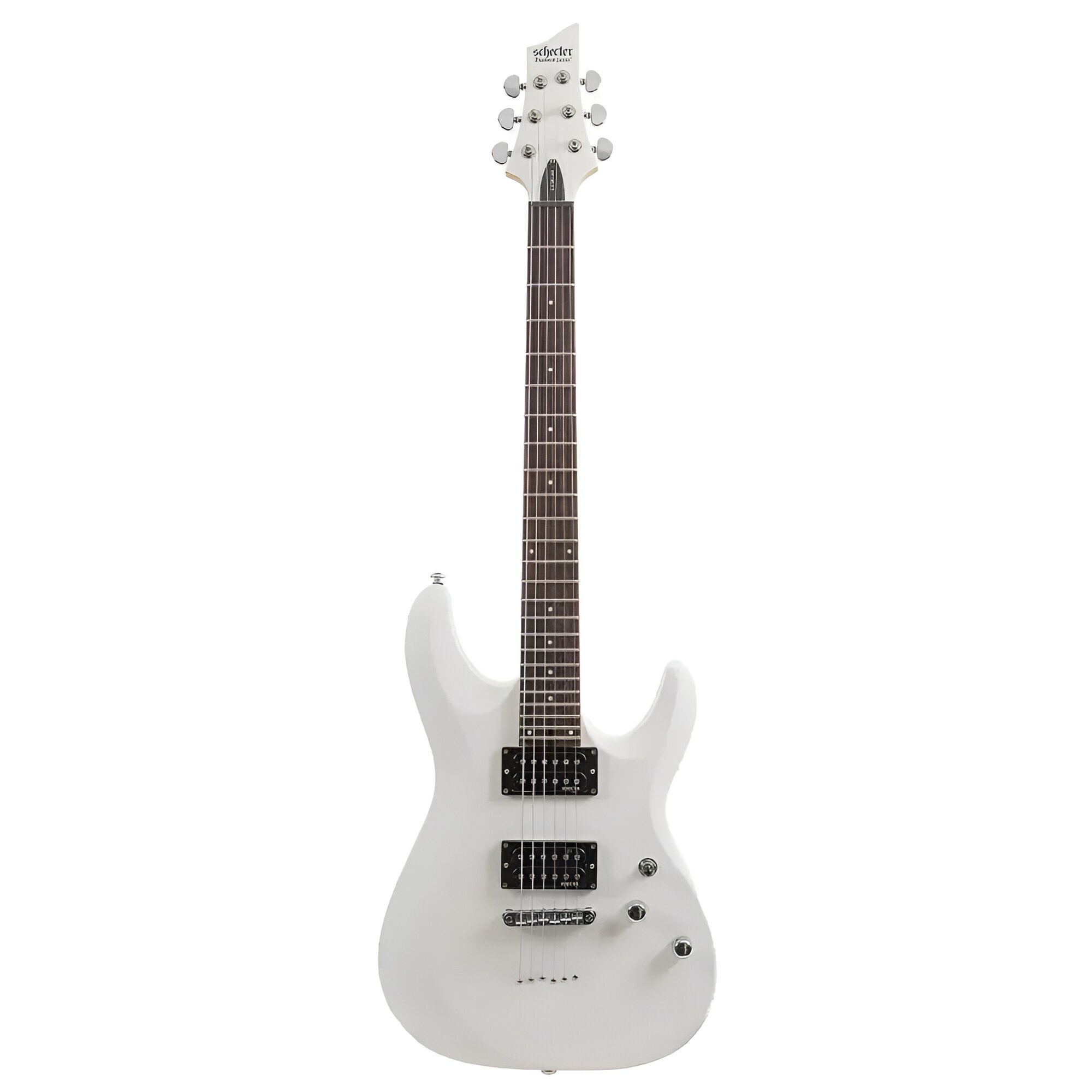 Электрогитара Schecter C-6 Deluxe SWHT, правосторонняя, белый, струны сквозь корпус