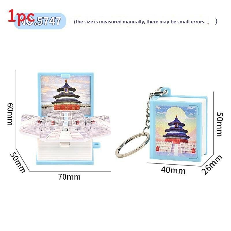 3d pop up scene toy book keychain with panda design for mind relaxation and gift for teens style 3