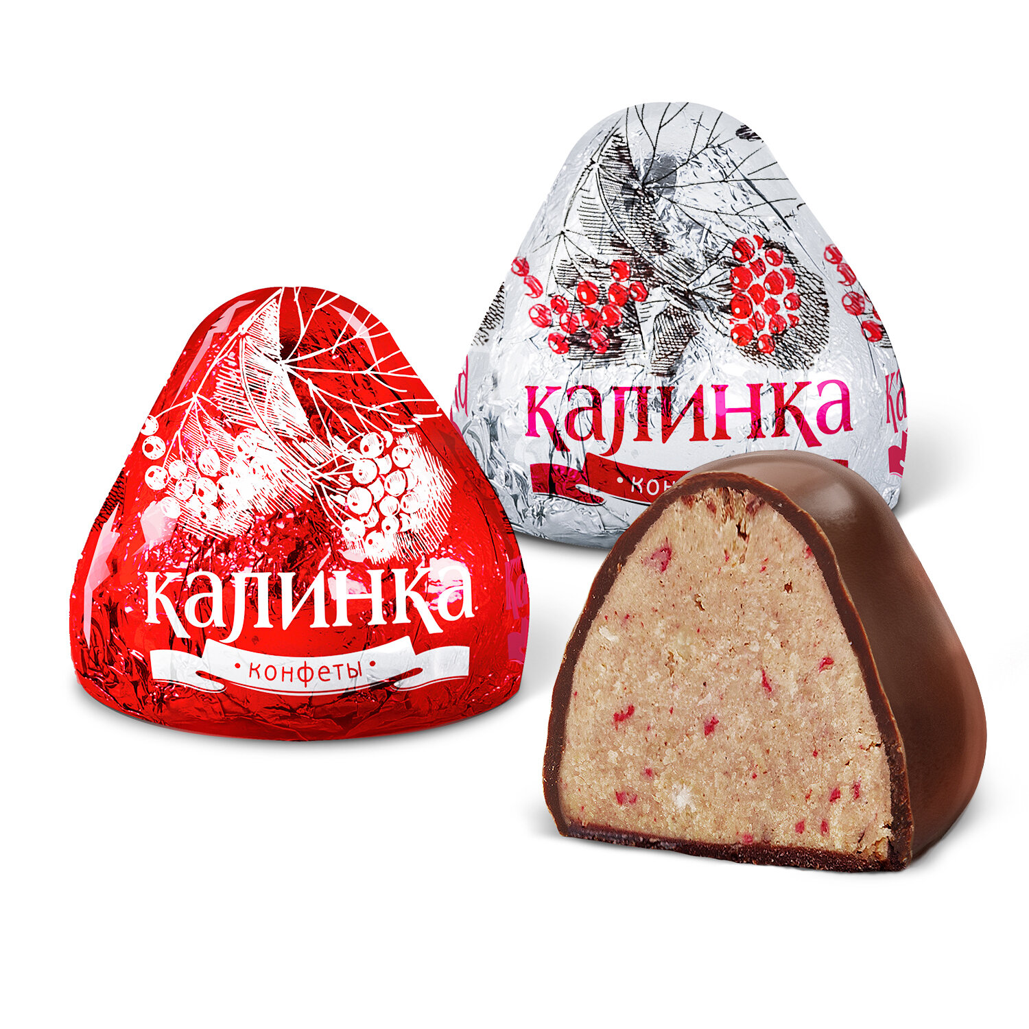 Конфеты Калинка и малиной и орехами 300 гр.