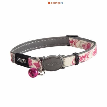 Rogz Ошейник с застежкой для кошек FancyCat "Влюбленные птички", ширина 1,1см, размер 20-31см (SAFELOC BUCKLE COLLAR)