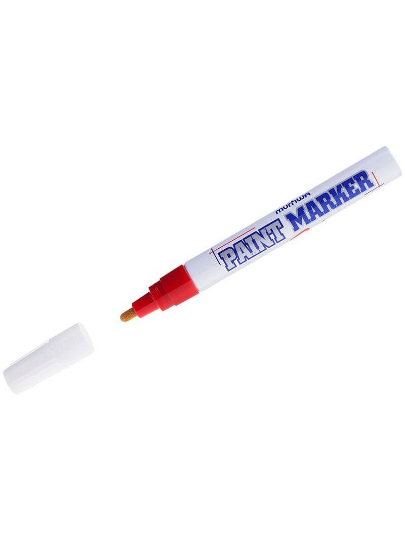 Маркер-краска MunHwa SPM-03 Slim, универсальный, нитро-основа, пулевидный наконечник, красный, 2 мм {207862} 1 шт