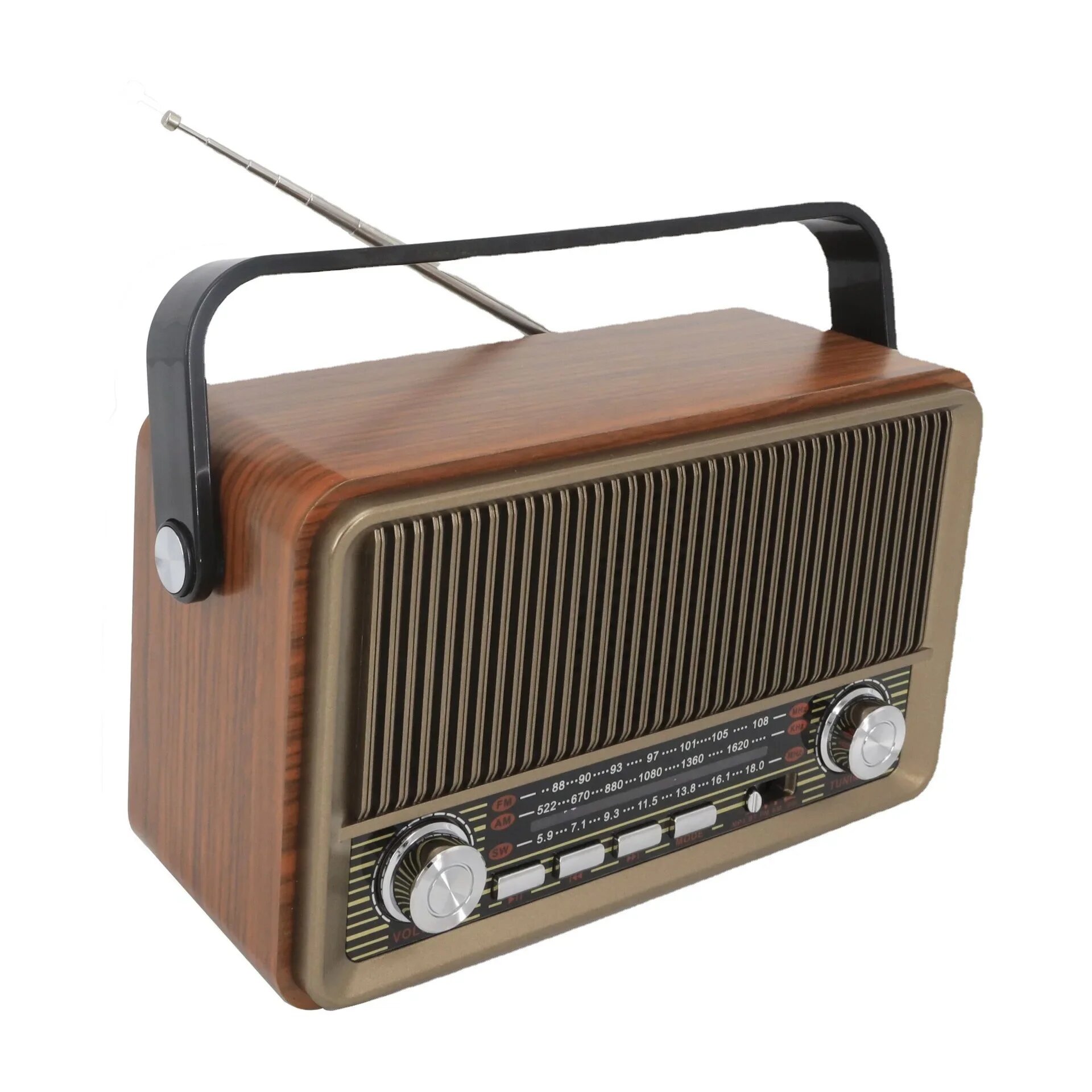 Портативный Деревянный Ретро Bluetooth Динамик Радио FM / AM / SW Карта TF USB MP3 Музыкальный плеер