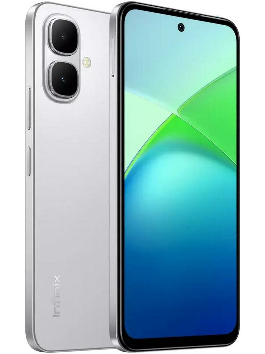 Смартфон Infinix SMART 10 4/128 Гб Серебряный 2 sim 6.67″ IPS, 120Hz 2G, 3G, 4G 5000 mAh (RU)