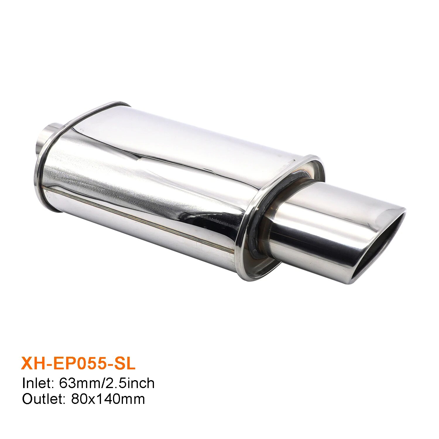 Трубы глушителя выхлопной системы автомобиля, система выхлопной трубы, гоночные спортивные глушители, турбозвуковое усиление, нержавеющая сталь, 63 мм, двойной впускной выход, XH-EP055-SL