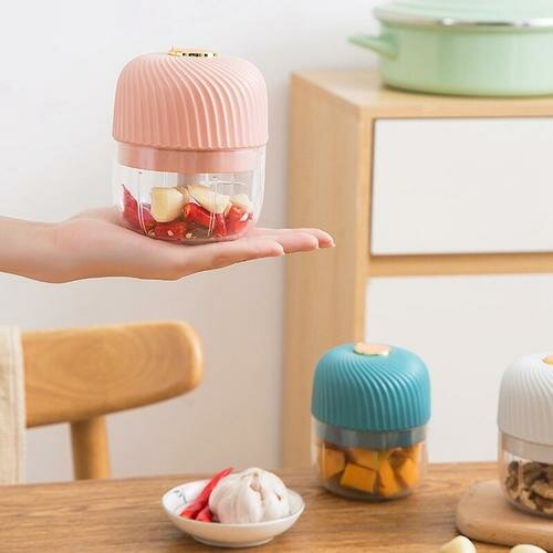 Электрическая чесночная дробилка USB Мини кухня овощная мельница, 350 мл имбирный перец пресс для твердой пищи (розовый)