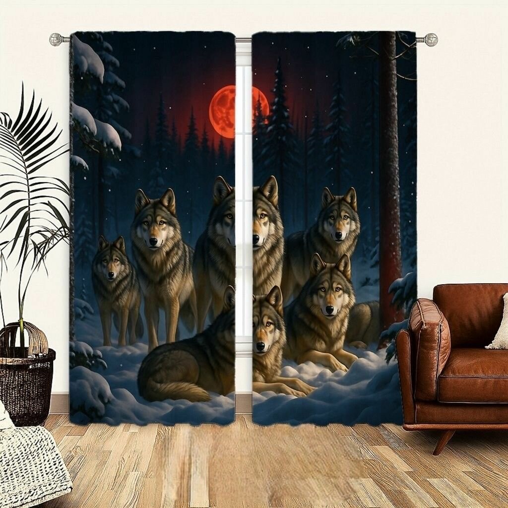 Фотошторы для гостиной, комнаты, спальни и на кухню. Шторы плотные длинные Комплект 145смх2.6м