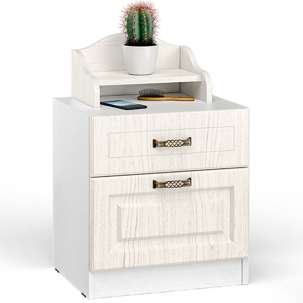 Ливерпуль Тумба 08.146 + Полка 10.117, цвет ясень ваниль/белый