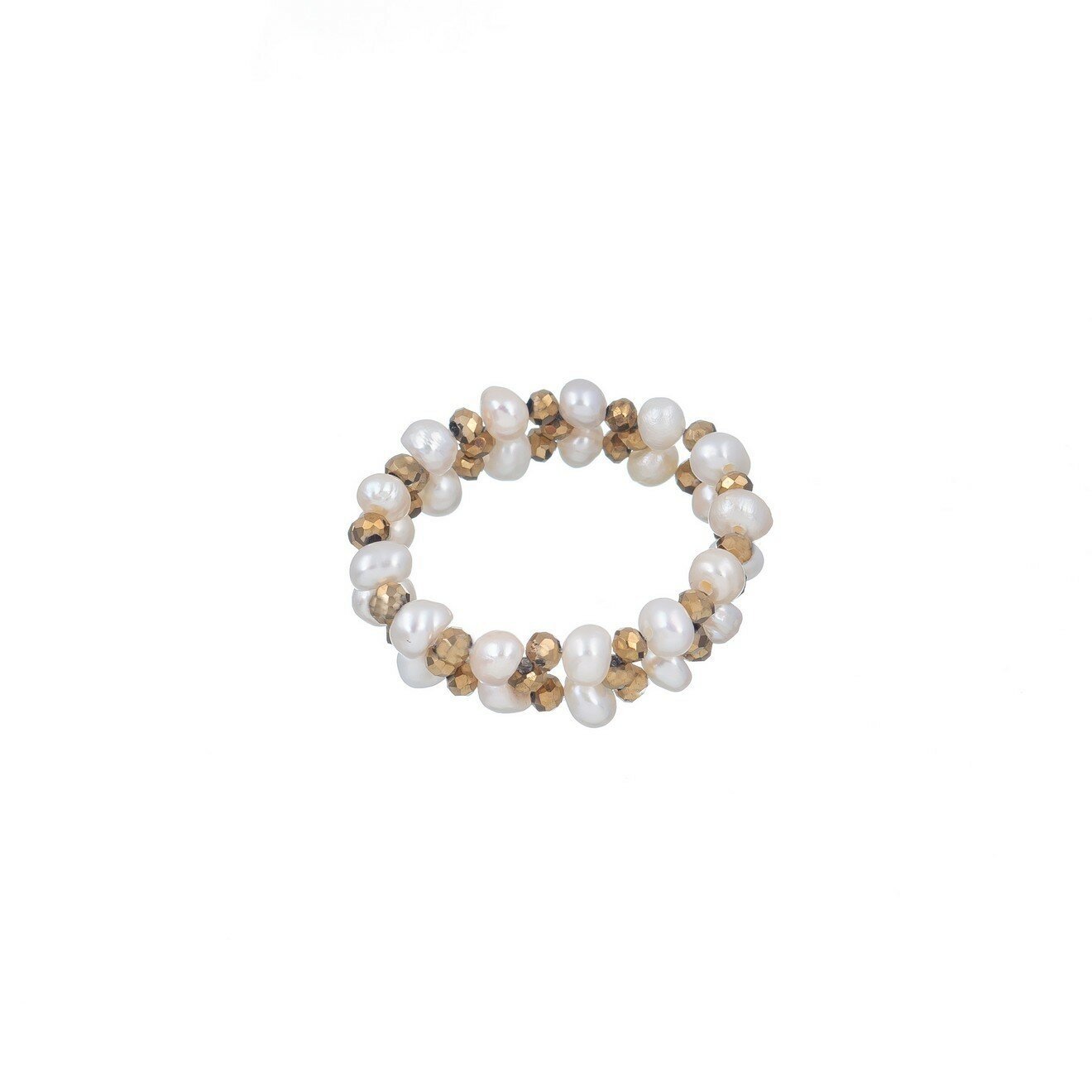 Кольцо, жемчуг культивированный, кристалл