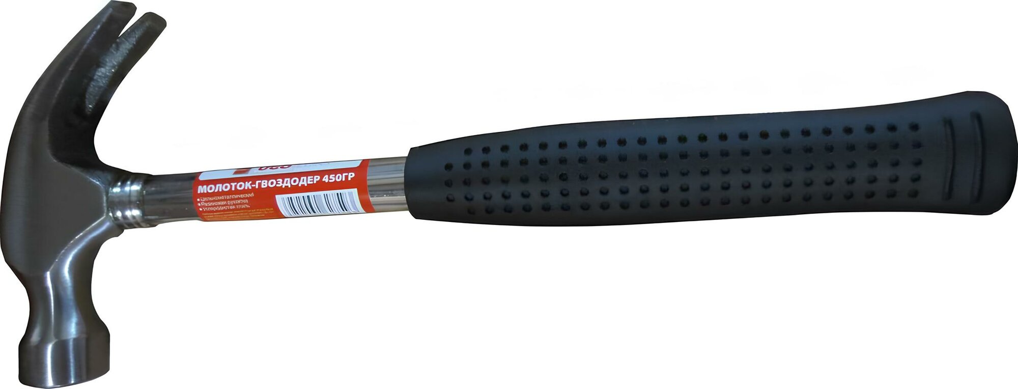 Молоток-гвоздодер UGO LOKS, материал: цельнометаллическая рукоятка, металлический боёк, вес: 450 г.