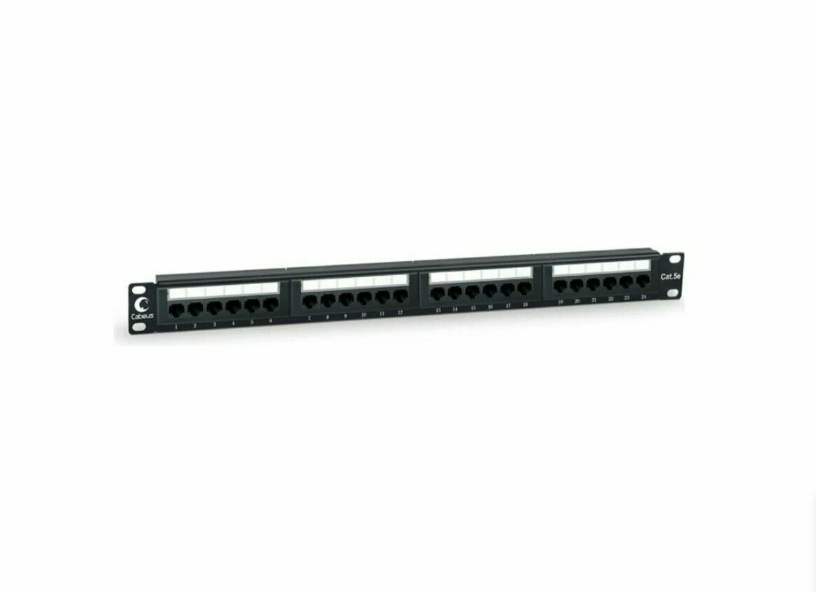Патч-панель Cabeus 7000c PL-24-cat.5e-DUAL IDC,19", 24 порта RJ-45