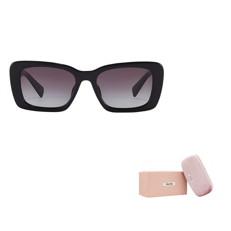 MIU MIU Plate And Metal Square Sunglasses Women's Black/Pink/White/Tortoiseshell 53
