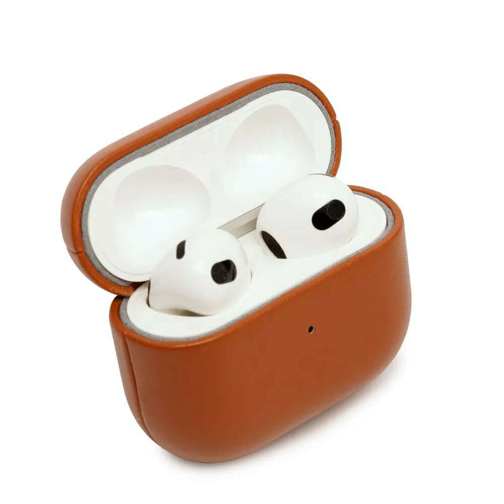 Кожаный чехол для AirPods 3 K-DOO LuxCraft, коричневый
