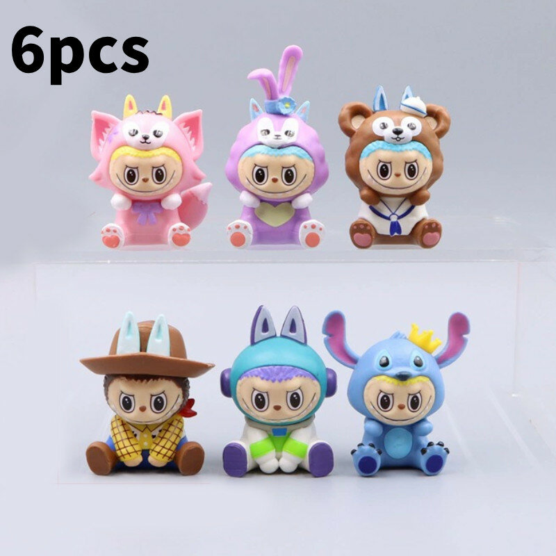 Stitch spongebob squarepants pvc art toys с разными позами для украшения детской комнаты и коллекции