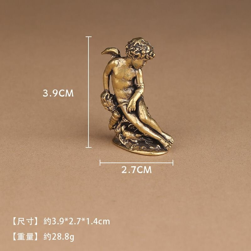 Декоративная статуэтка ангела Купидона из латуни