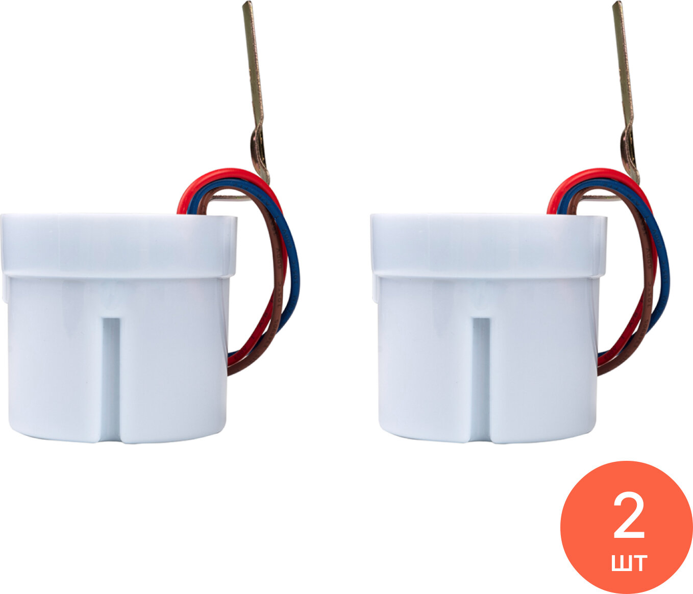 Фотореле Jazzway / Джазвэй PMS PR 602 для внутреннего и уличного освещения, в пластиковом корпусе, белый, 90х78.5х141мм, 220В, 0.65Вт, 25мА, IP44 / электрика (комплект из 2 шт)