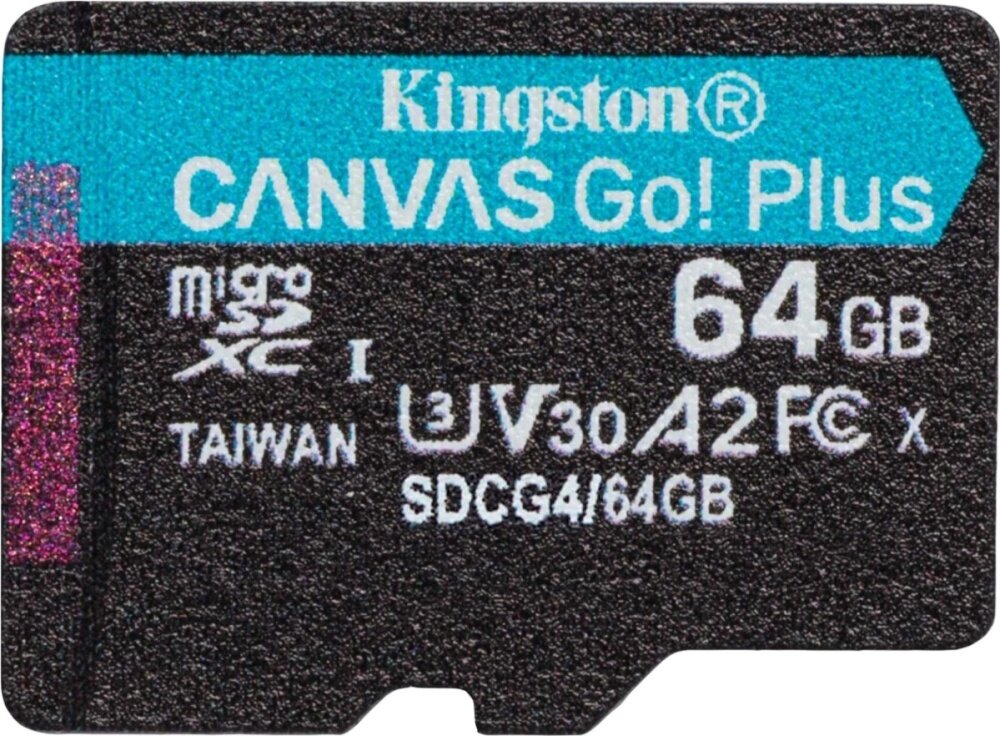 Карта памяти microSDXC 64Gb Kingston Canvas Go Plus Gen4 UHS-I U3 A2 200 MB/s