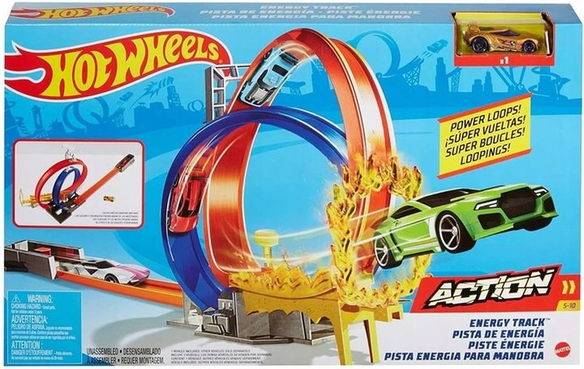 Игрушечный трек Hot Wheels - Игровой набор Комплект двойной петли Double Loop Challenge - Хот Вилс GND92
