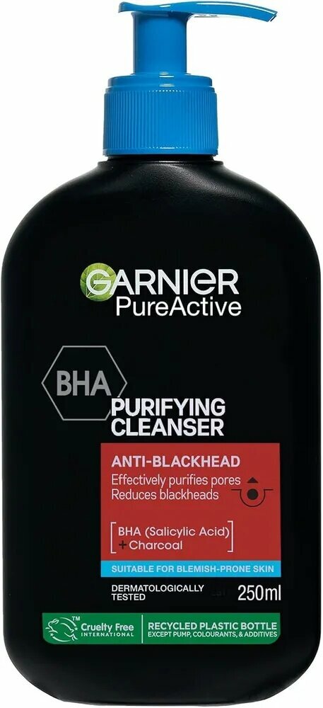 Garnier Pure & Clean Очищающий гель против угрей с углем 250 мл