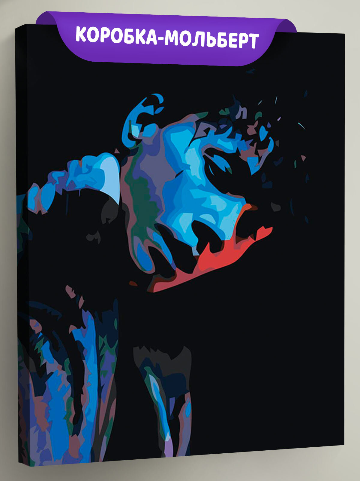 Картина по номерам на холсте с подрамником "Три дня дождя Глеб Викторов портрет неон" Раскраска 40x50 см, Музыканты