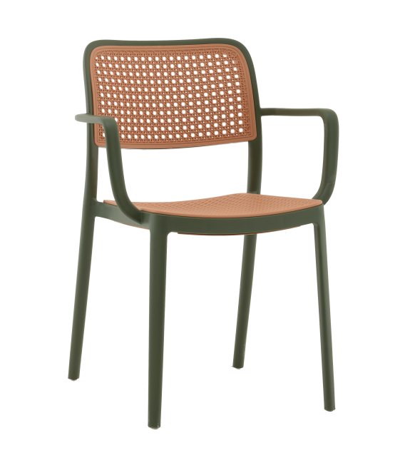 Стул Вайле пластиковый с подлокотниками зелёный