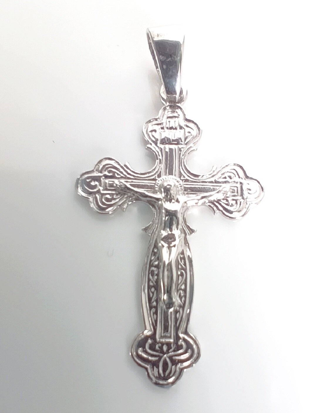 Крестик, серебро, 925 проба, родирование