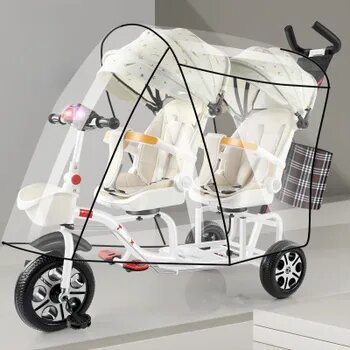 Складной тандем детский трехколесный велосипед от 1 до 6 лет двухместный велосипед передний и задний складной коляска