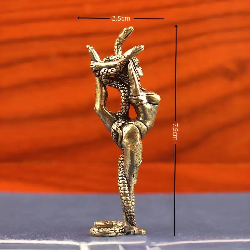 1 шт, твердая латунь, женская мебель, украшения в виде змеи, гостиная, стол, чай, домашнее животное, латунные поделки, бронзовые миниатюры, украшение