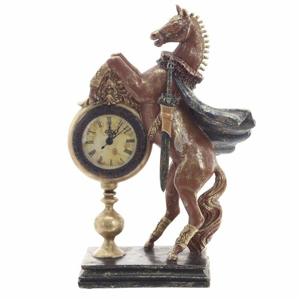 Часы настольные "Лошадь" D7см, 24х10х35 см
