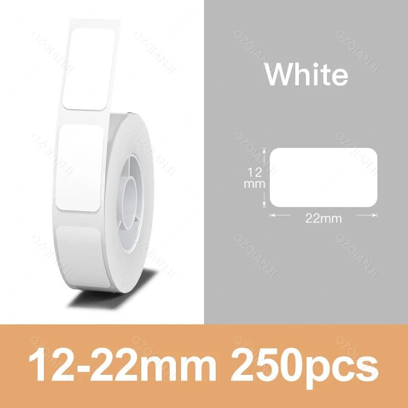 Термобумажные самоклеящиеся этикетки NIIMBOT для мини-принтера D11 D101 D110, Белые Водонепроницаемые Стикеры, цветные рулоны кабельной ленты