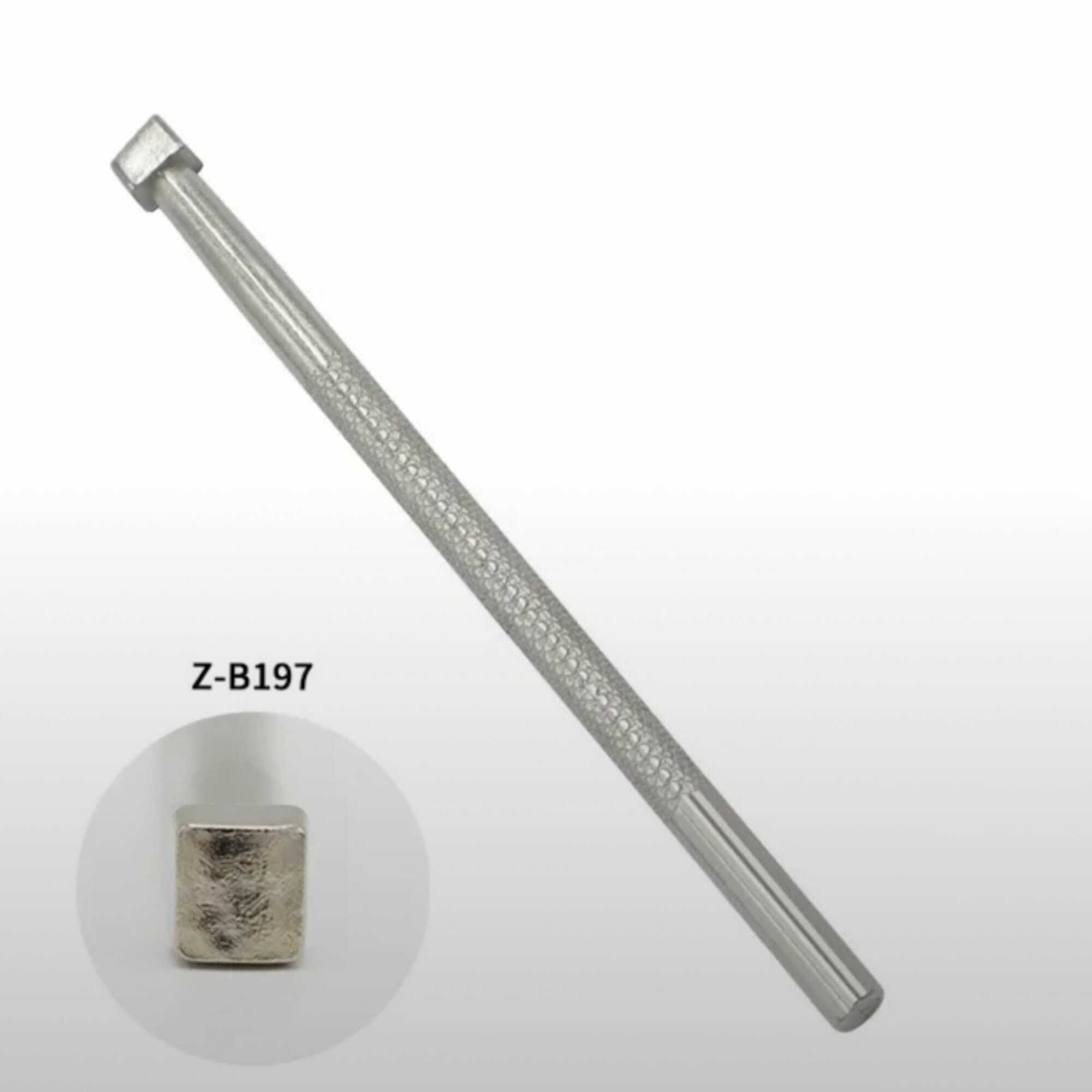 Штамп для тиснения кожи, клише, рифлёная ручка, длина 105 мм, 1 шт