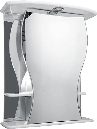 Зеркало-шкаф Misty Карина 60 с подсветкой, с боковыми полками, 60 см, с розеткой, белое, в современном стиле