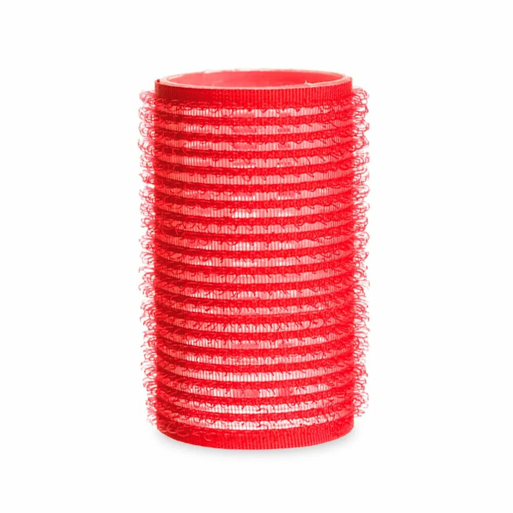 Бигуди Eurostil 0014, липучки, цилиндрические, красные, диаметр 36мм, 6шт