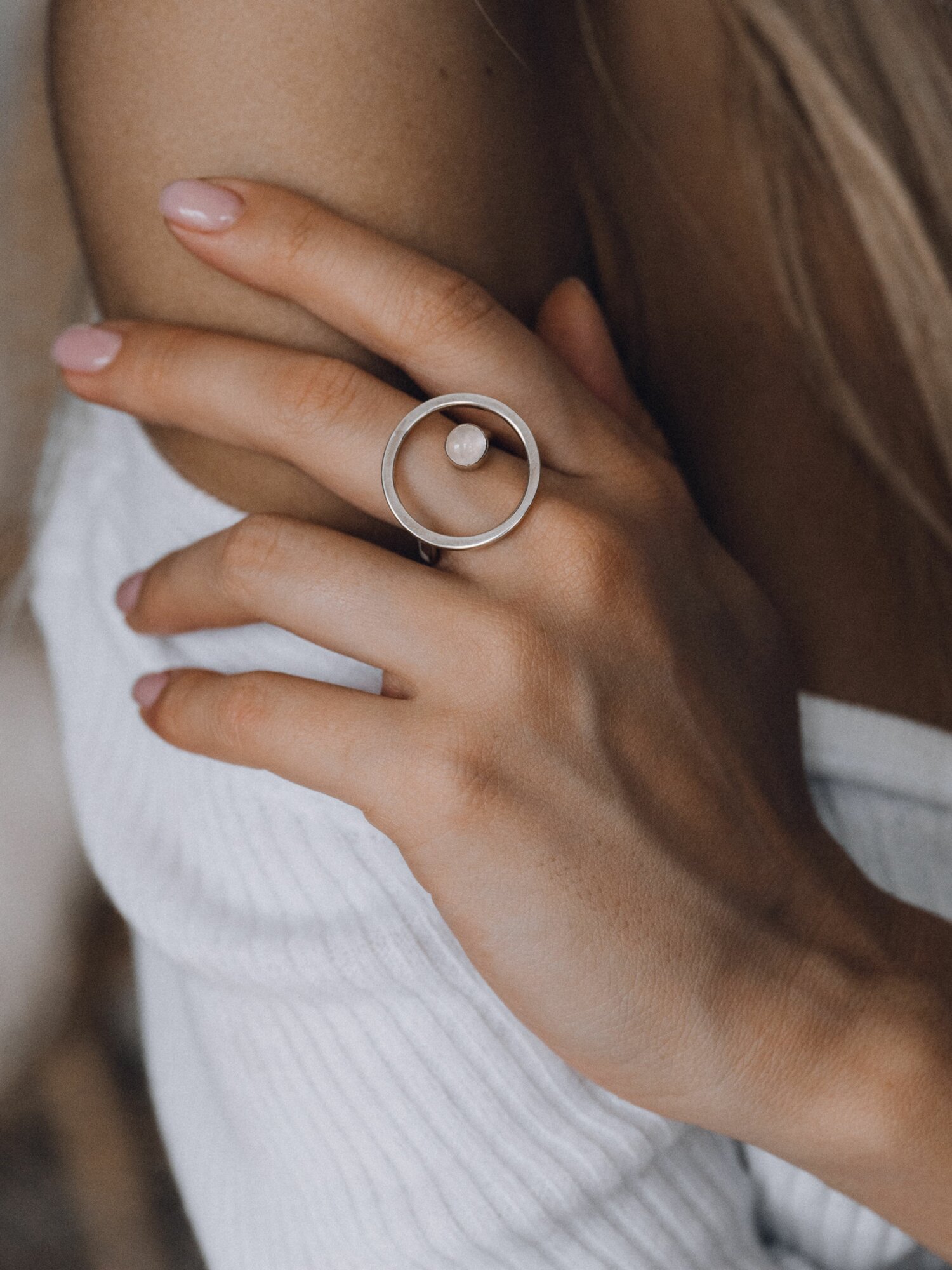 Кольцо, серебро, 925 проба, кварц