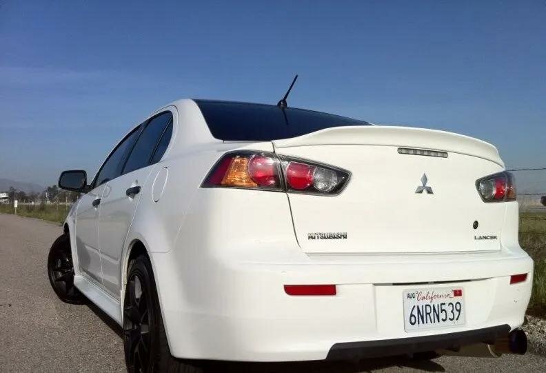 Спойлер Ducktail для Mitsubishi Lancer X / Лансер 10 (2007-2017), черный ABS пластик под покраску