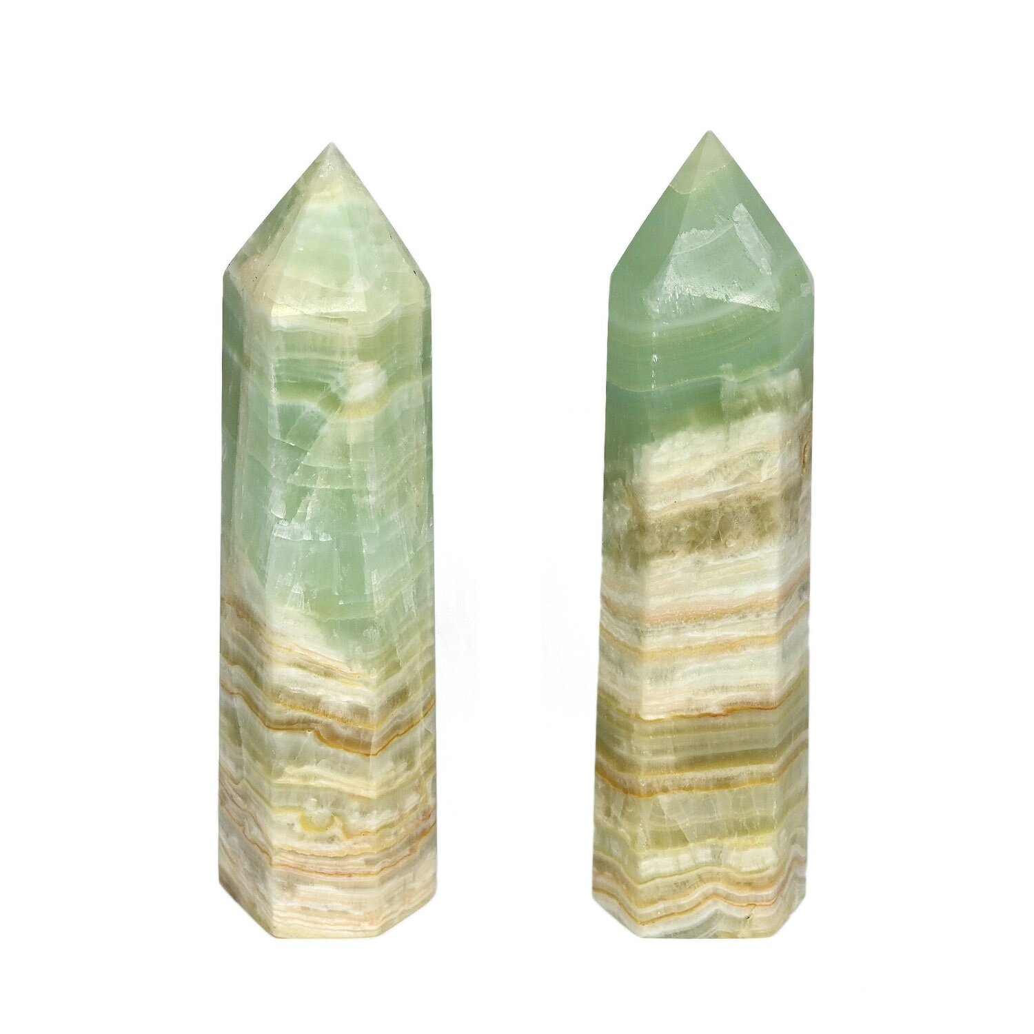 Кальцит фисташковый "Карандаш" 34*31*137мм .