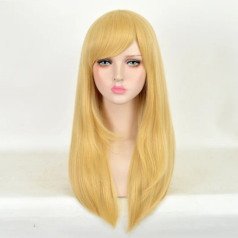 Алиса В Стране Чудес, Парик Для Косплея, Желтый Блондин, Длинные Прямые Синтетические Волосы, Вечерние, Хэллоуин, Унисекс