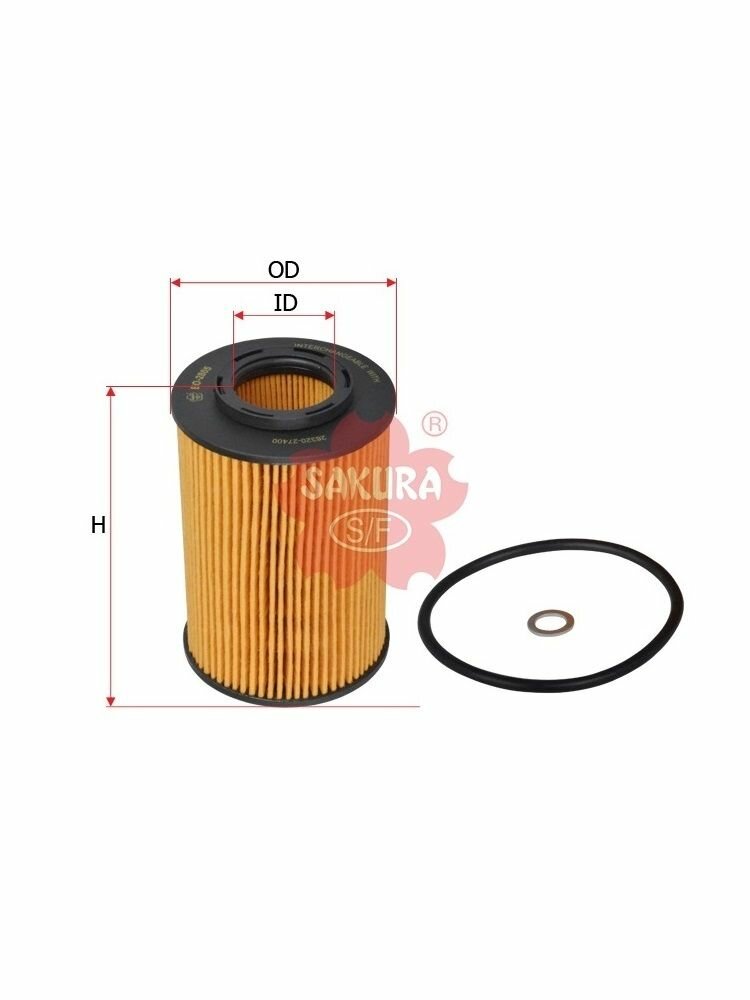 Фильтр масляный SAKURA EO2805, OEM-номера 2632027400/2632027401