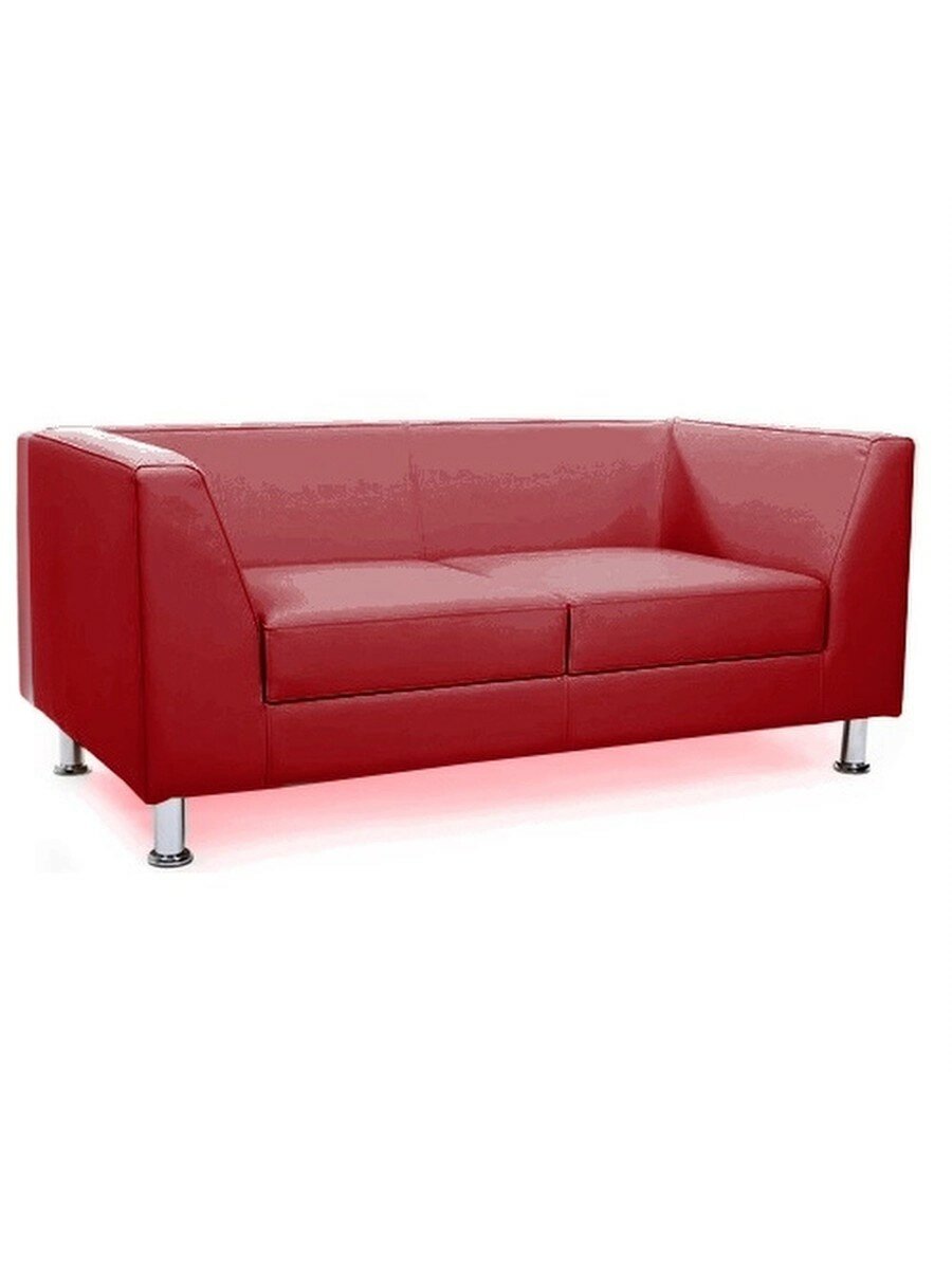 Диван двухместный StylChairs Браво офисный, обивка: экокожа, цвет: красный