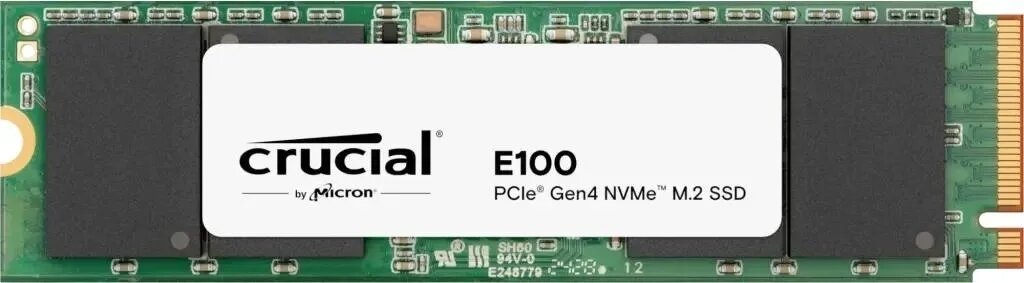Накопитель SSD Crucial E100, 1Tb, PCIe 4.0 x4, M.2 2280, NVMe, R/W 5000/4500