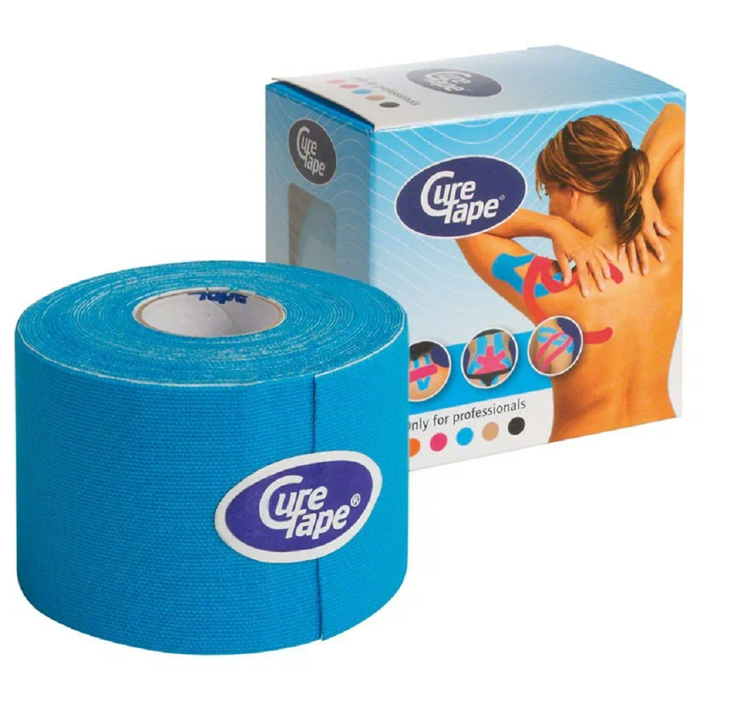 Тейп кинезиологический Curetape Blue 160134, 5 см x 5 м, синий