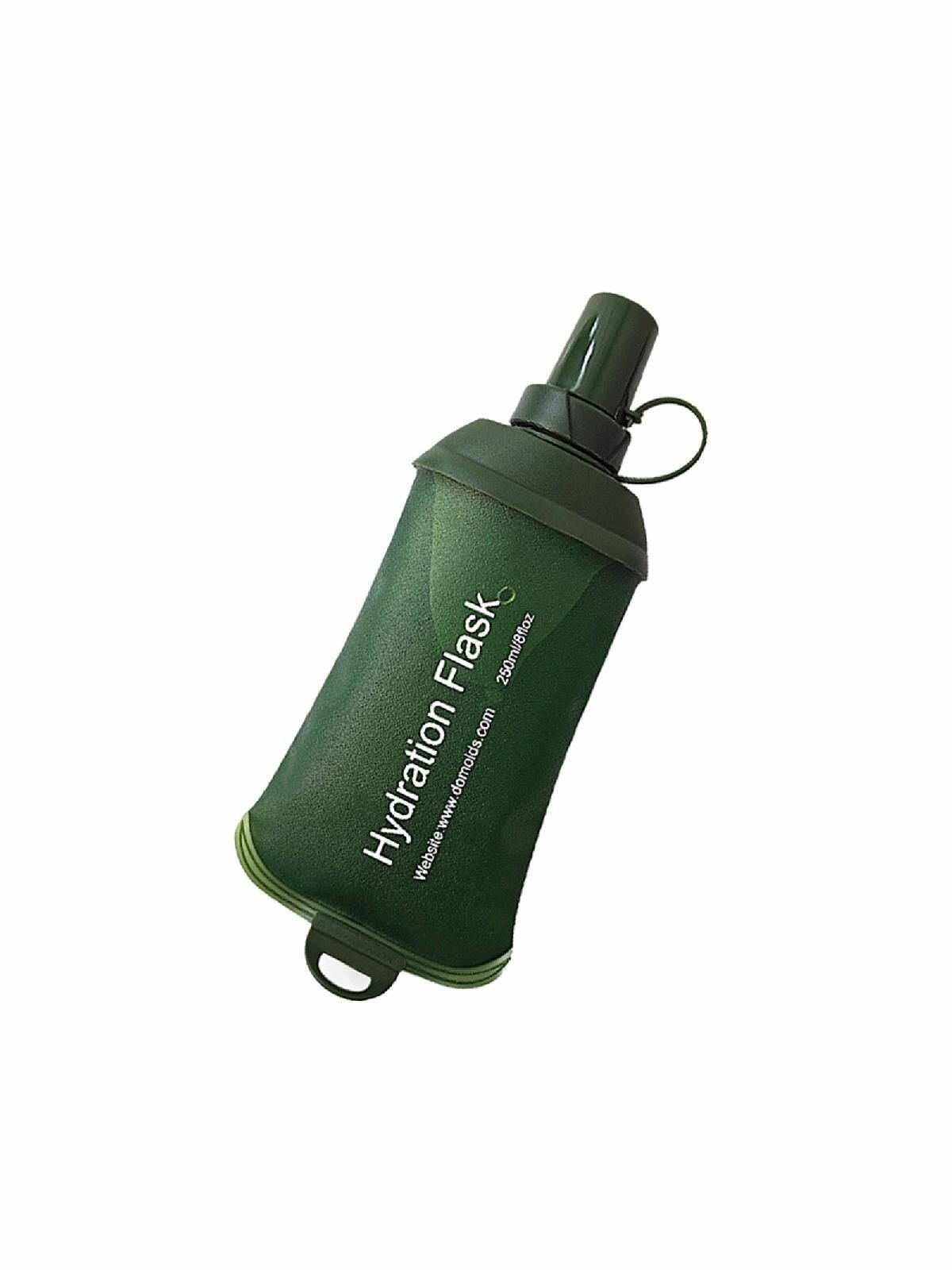 Фляга спортивная, Складная бутылка для мягкой воды из ТПУ-250 мл-Армейский зеленый