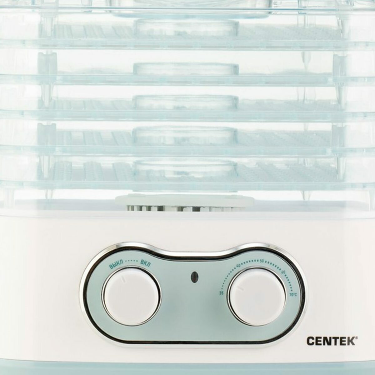 Сушилка для овощей Centek CT-1659, объём 5л, 270Вт, 5 поддонов, механическое управление, белая (CT-1659 White)