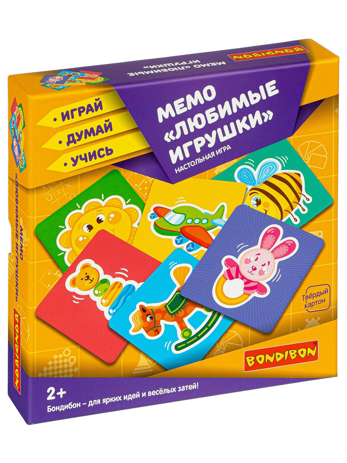 Развивающая настольная игра мемо любимые игрушки Bondibon обучающие карточки мемори для малышей, найди пару, для развития памяти у детей