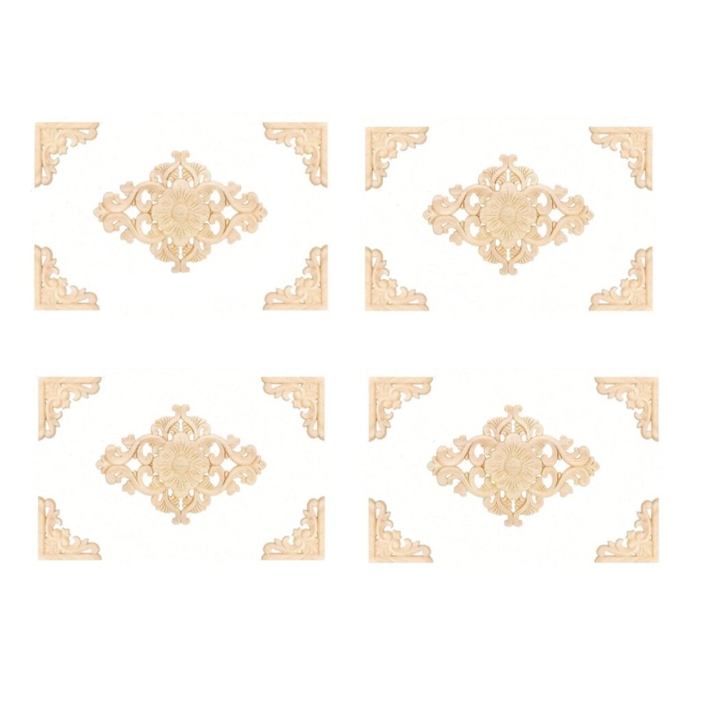 Угловой цветок из цельного дерева в европейском стиле с деревянной головкой, резной длинный цветок, аксессуары для украшения дверей шкафа-20 комплектов