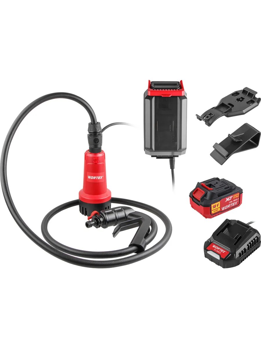 Насос дренажный аккумуляторный с таймером WORTEX WP 1820 с Аккумулятором и зарядным устройством (1334870)