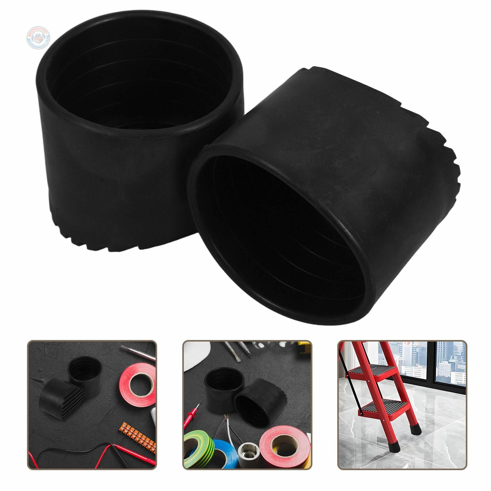 Антискользящие резиновые чехлы для ножек телескопической лестницы, круглые противоскользящие накладки 2 шт, универсальная защита от скольжения для складных лестниц