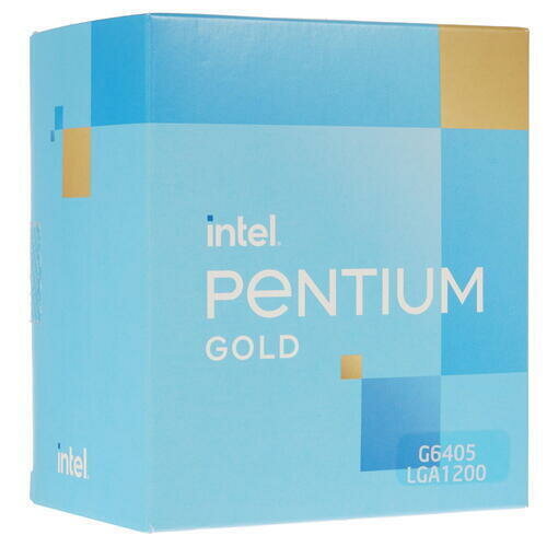 Процессор Intel Pentium Gold G6405 BOX (BX80701G6405) - LGA 1200, 2 x 4.1 ГГц, L3 - 4 МБ, 2хDDR4-2666 МГц, Intel UHD Graphics 610, TDP 58 Вт, кулер