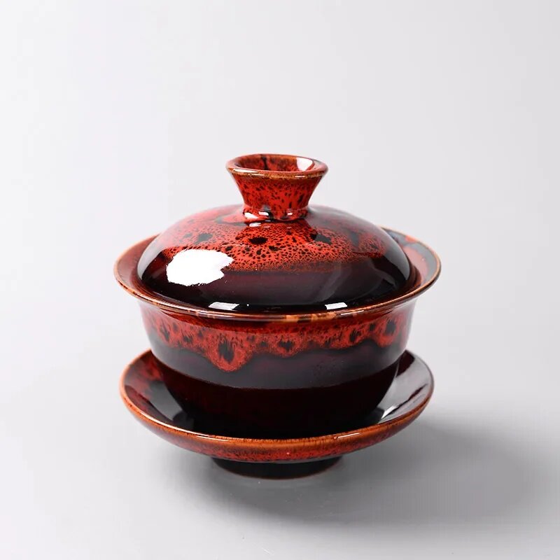 Китайский керамический чайный сервиз Gaiwan 04