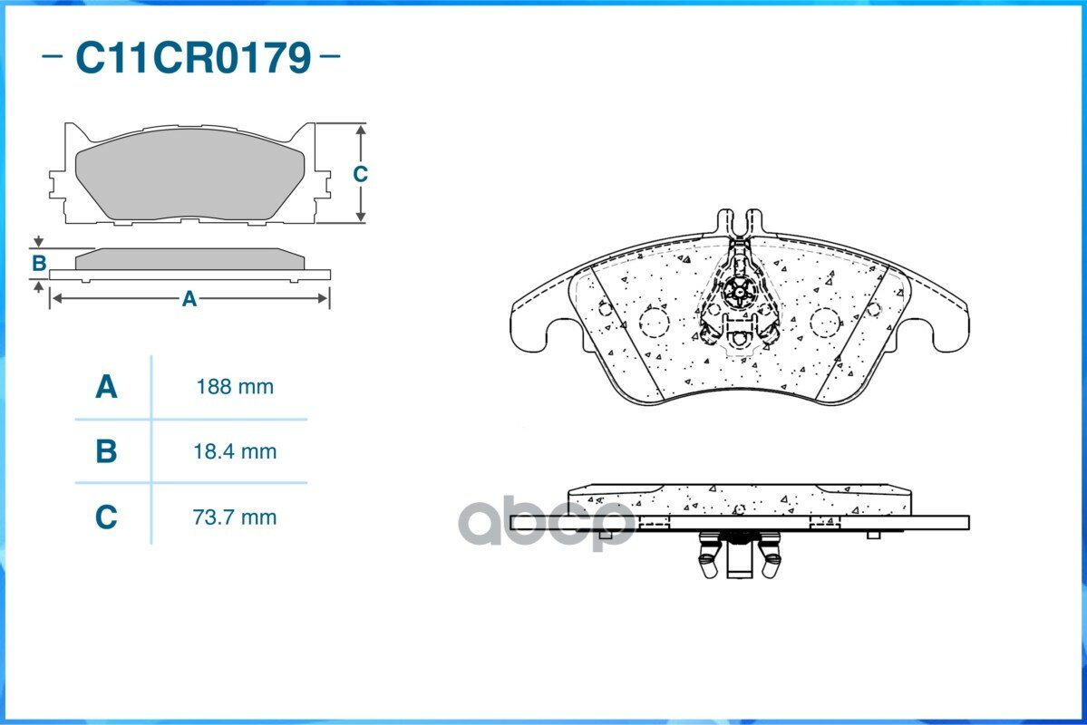 Колодки тормозные перед, Low Metallic MERCEDES-BENZ SLK (R172) 02/11-, MERCEDES-BENZ SLK (R172) 01/ CWORKS арт. C11CR0179