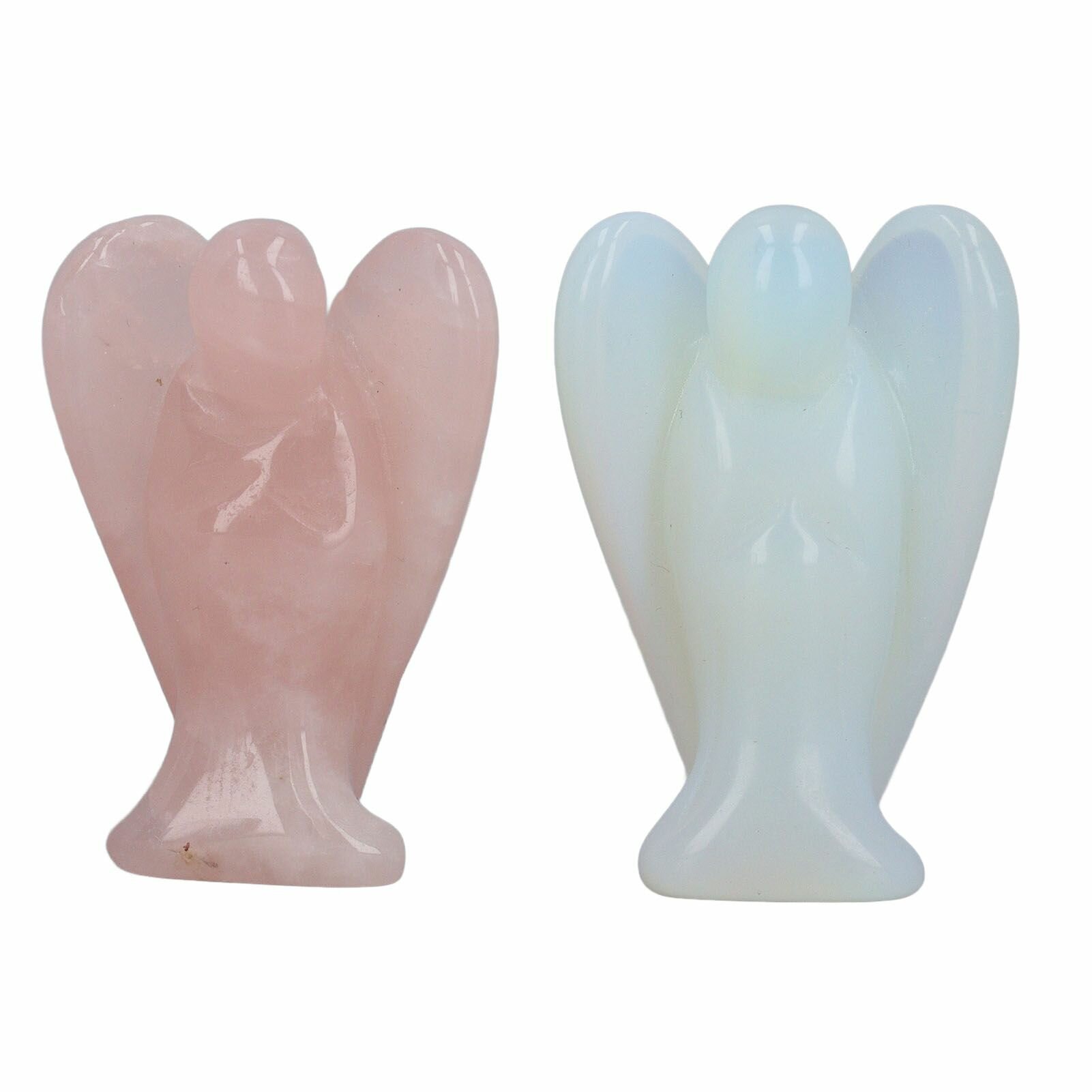 2 шт. Хрустальный ангел высотой 2 дюйма из опалита и розового кварца карманная статуэтка ангела-хранителя